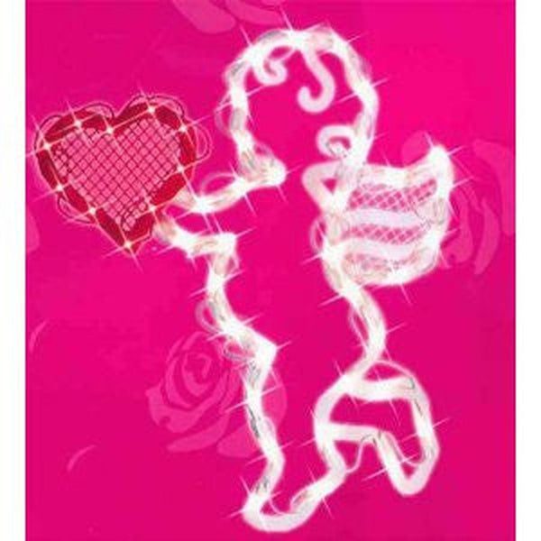 17" Lighted Valentine's Day Cupid Heart Window Silhouette Decoration ...